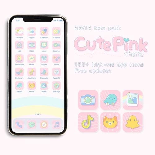Kawaii App Icon Pack Wallpapers for Ios and Android / Cute - Etsy