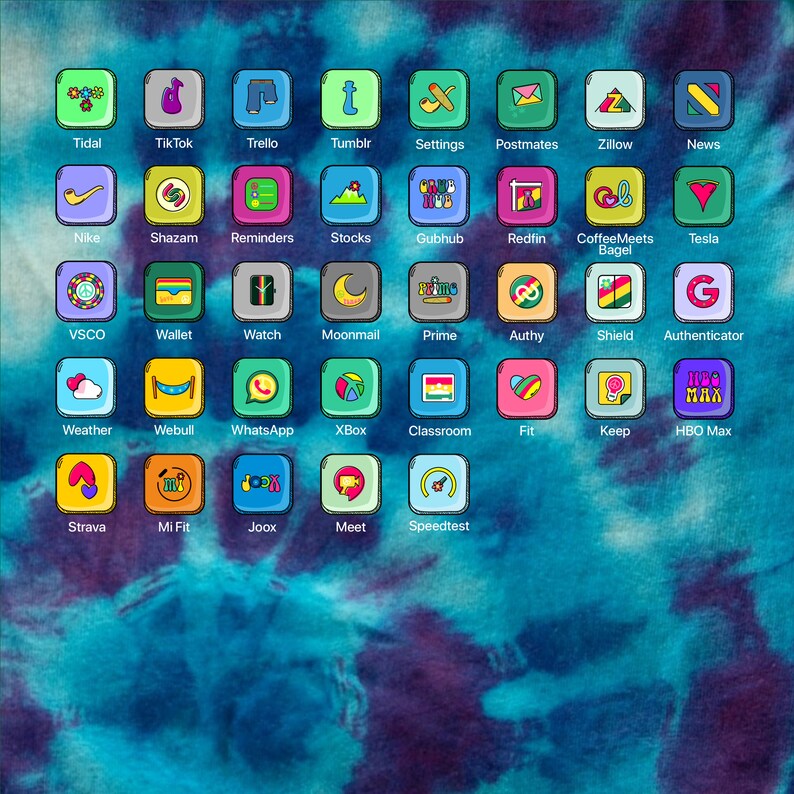 Hippie Retro Hi-res Icon Pack - (ios18/17/16/15/14) - Etsy