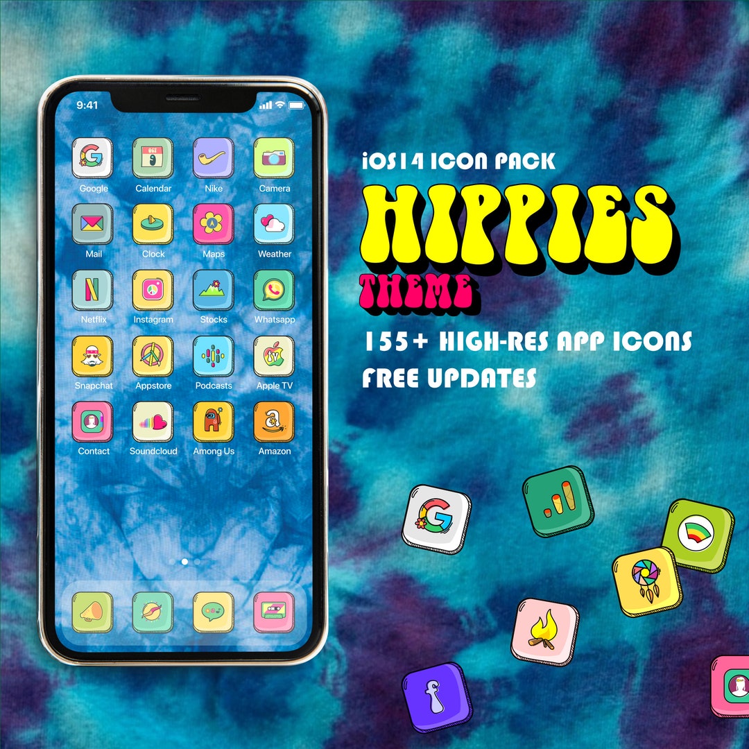 Hippie Retro Hi-res Icon Pack - (ios18/17/16/15/14) - Etsy