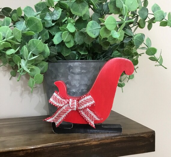 Mini Wood Sleigh Tiered Tray - Etsy