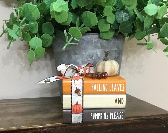 Mini Wood Book Stack Fall Tiered Tray - Etsy