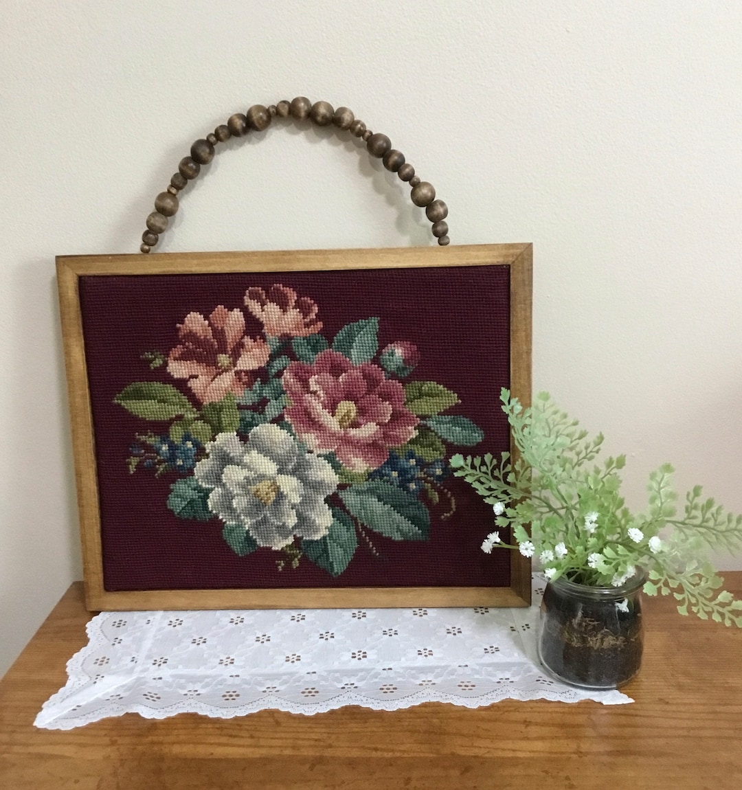 Needlepoint Wall Decor Vintage Hanging - Etsy