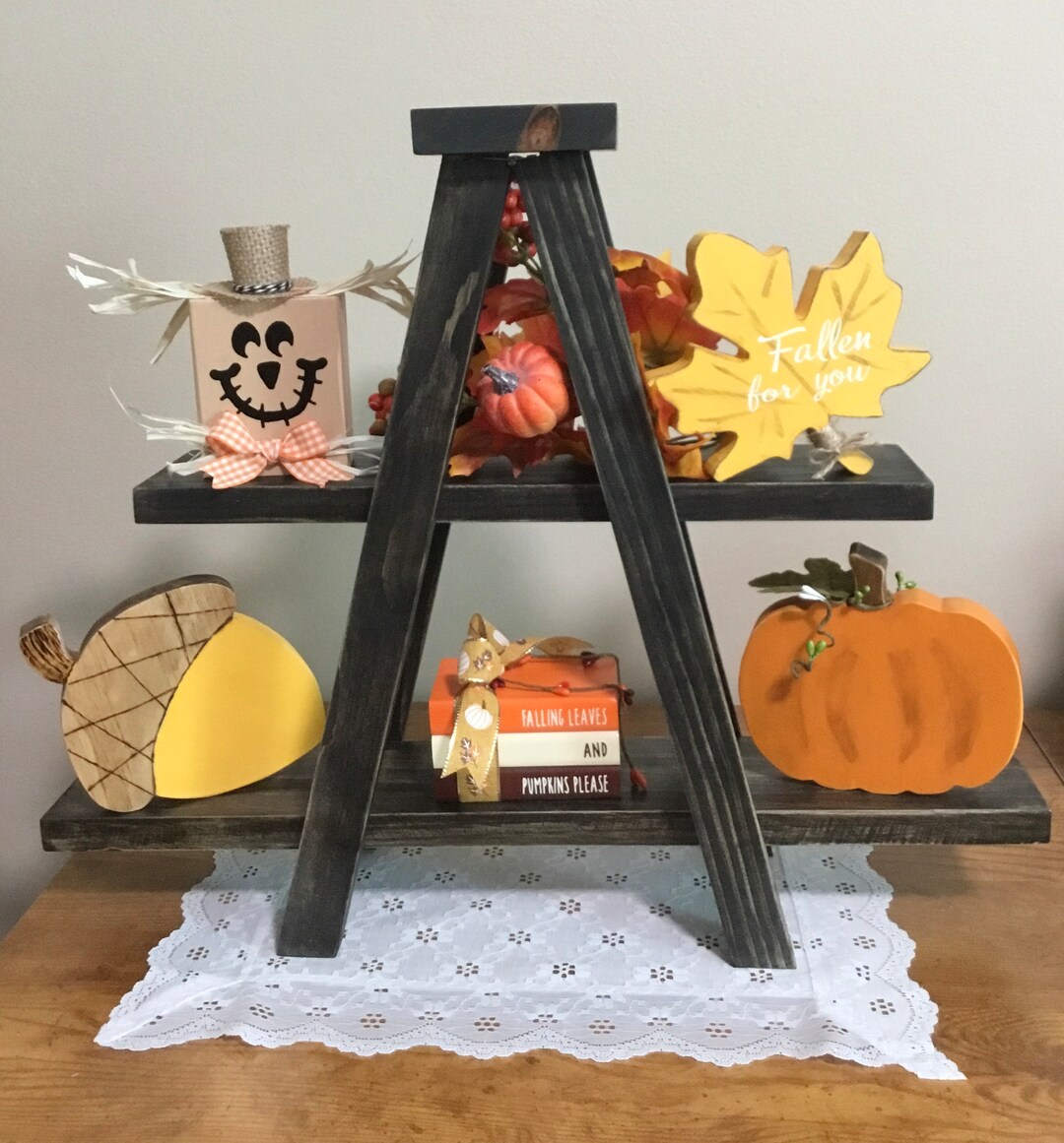 Mini Wood Ladder Shelf Tiered Tray Foldable - Etsy