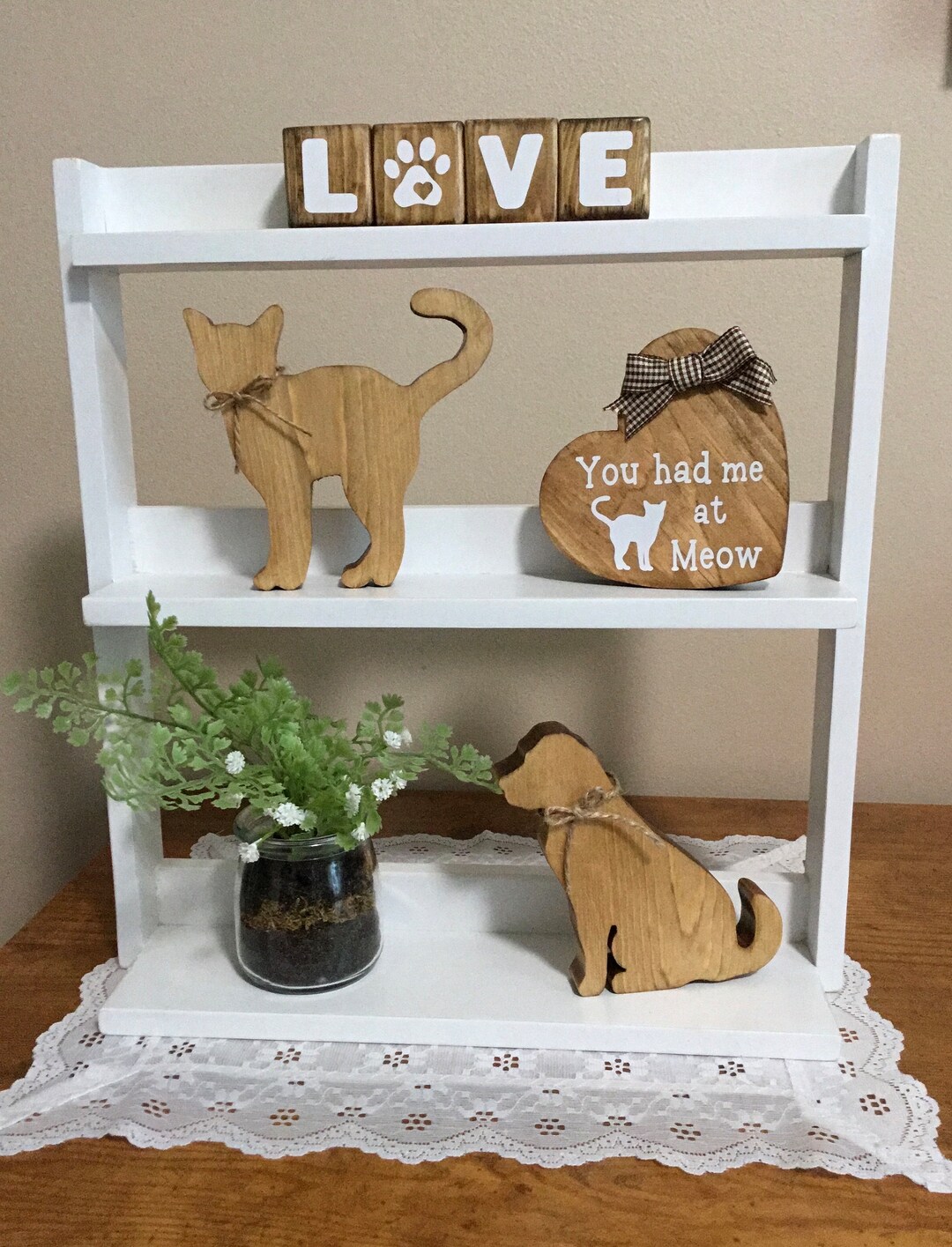 Three Tiered Display Shelf Standing or Hanging - Etsy