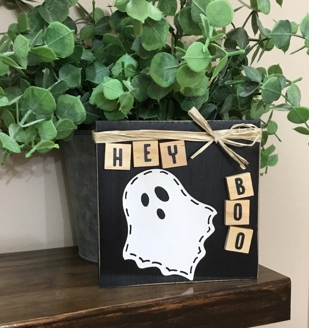 Mini Wood Ghost Sign Tiered Tray Halloween - Etsy