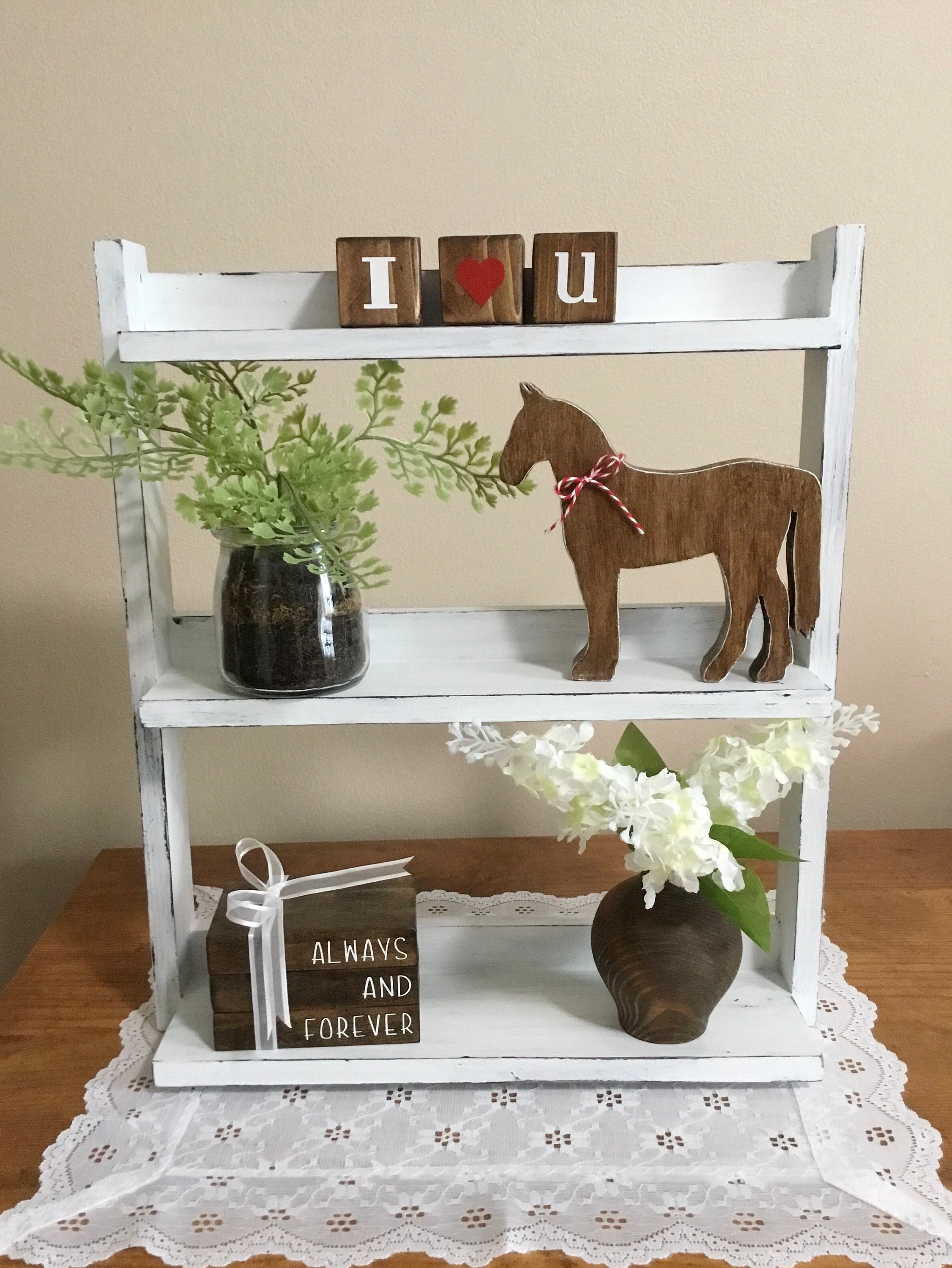 Three Tiered Display Shelf Standing or Hanging | Etsy