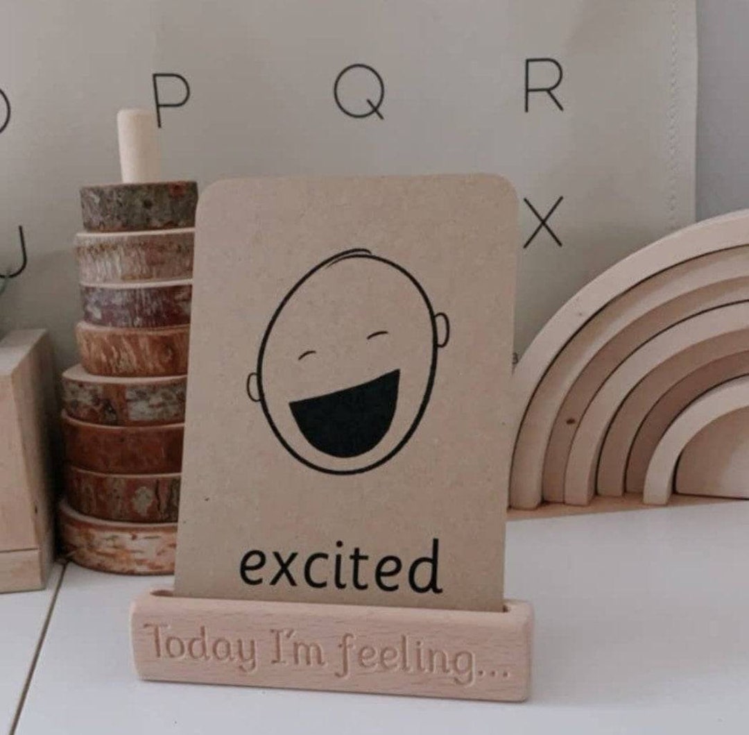 Emotion Flashcards With Stand Mental Wellbeing, Wellbeing, Feelings ...