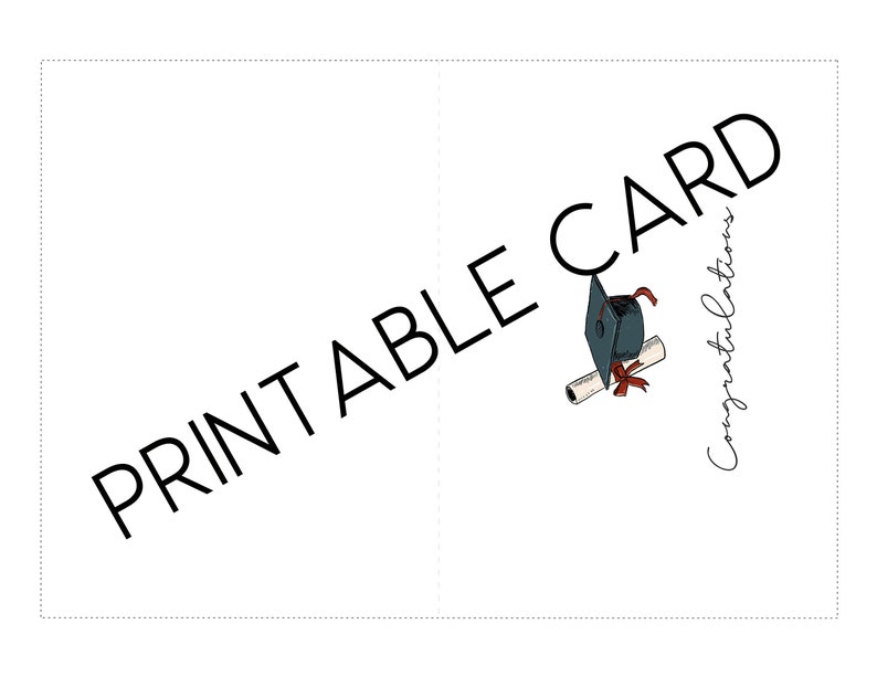 Printable Graduation Card , Instant Download, Congratulations Gift ...