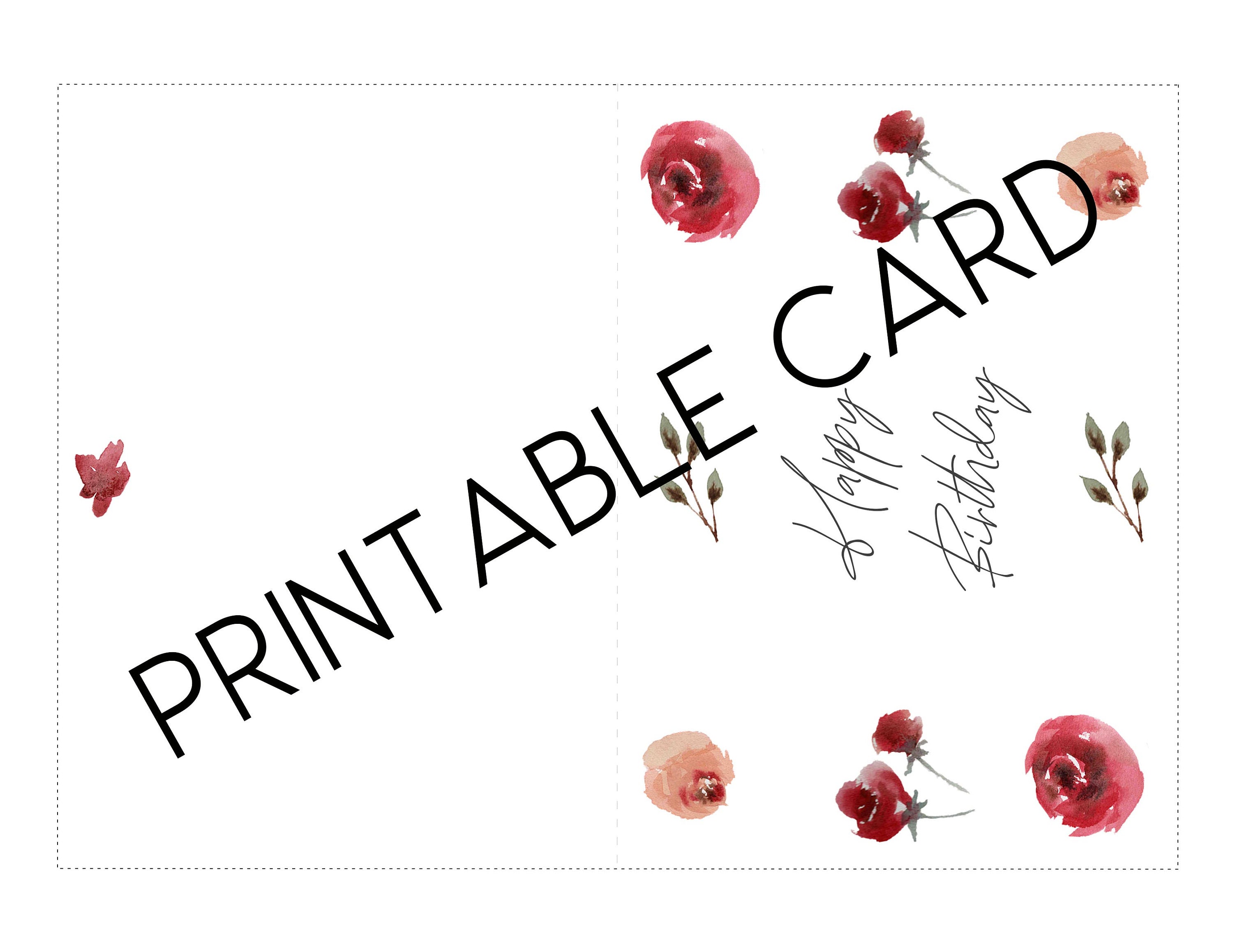 Set of 4 Printable Birthday Cards Printable Happy Birthday - Etsy