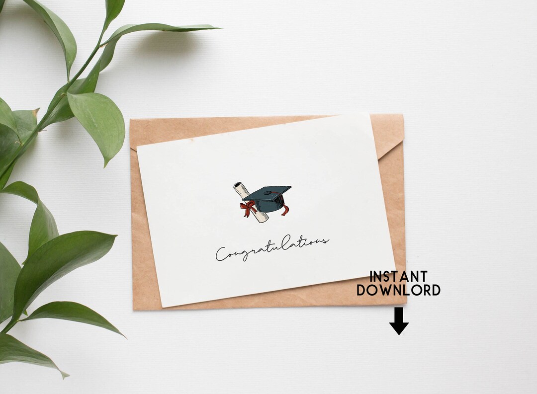 Printable Graduation Card , Instant Download, Congratulations Gift ...