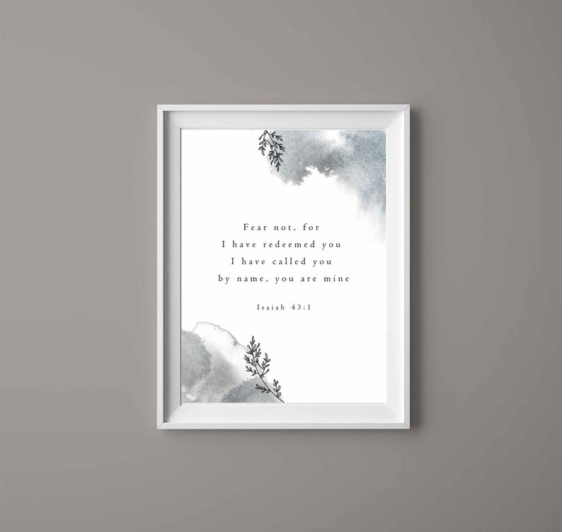 Jesaja 43:1 Bibelvers Wandkunst, christliches Geschenk, Bibelvers Druck ...