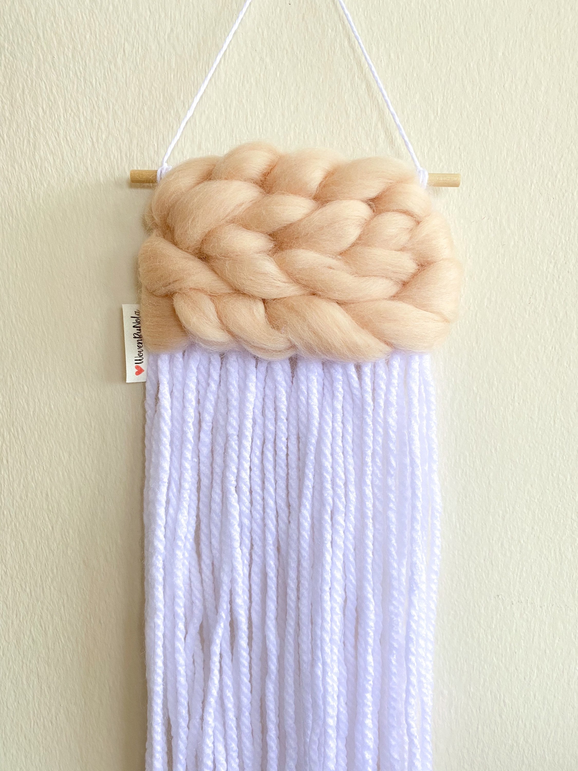 MADE TO ORDER Pink and White Mini Cloud Tapestry Wall Hanging 5 X 15 ...
