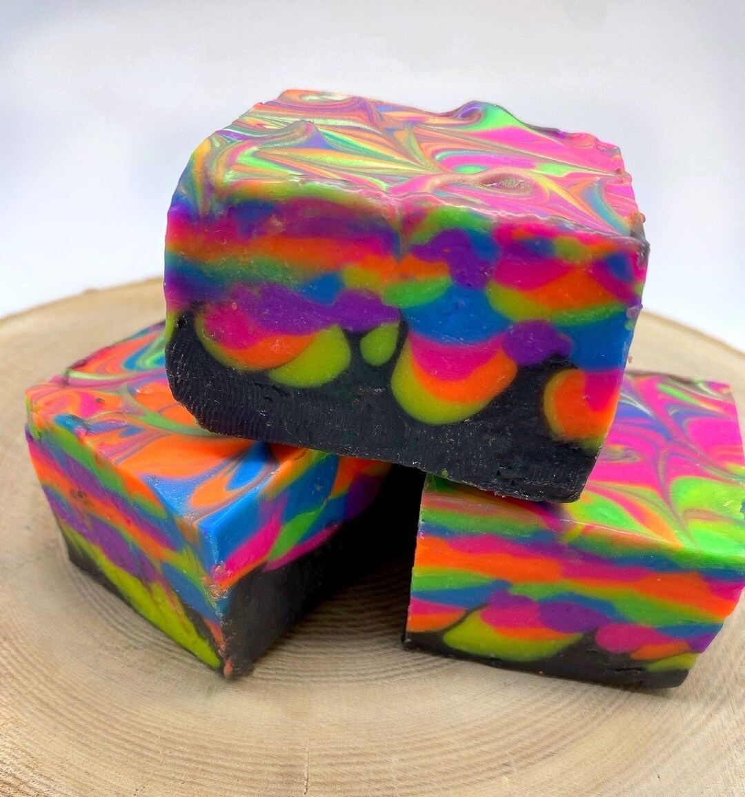 Colorful Neon Swirl Handmade Soap. Scents of Fresh Rain, Lily, Jasmine ...