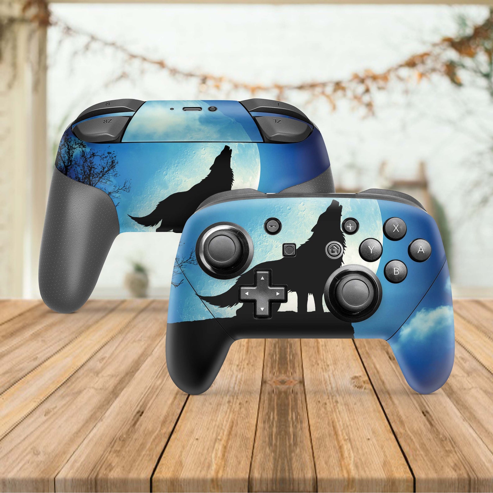 Wolf pro controller skin custom pro controller decal night | Etsy