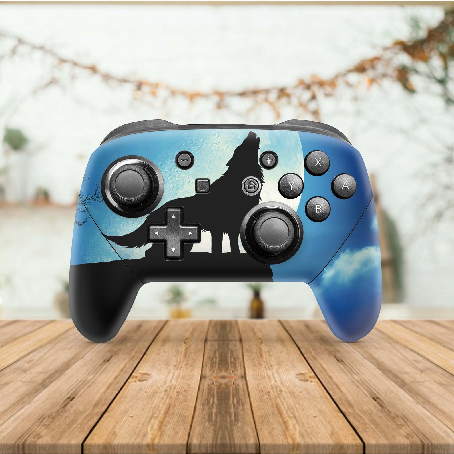 Wolf pro controller skin custom pro controller decal night | Etsy