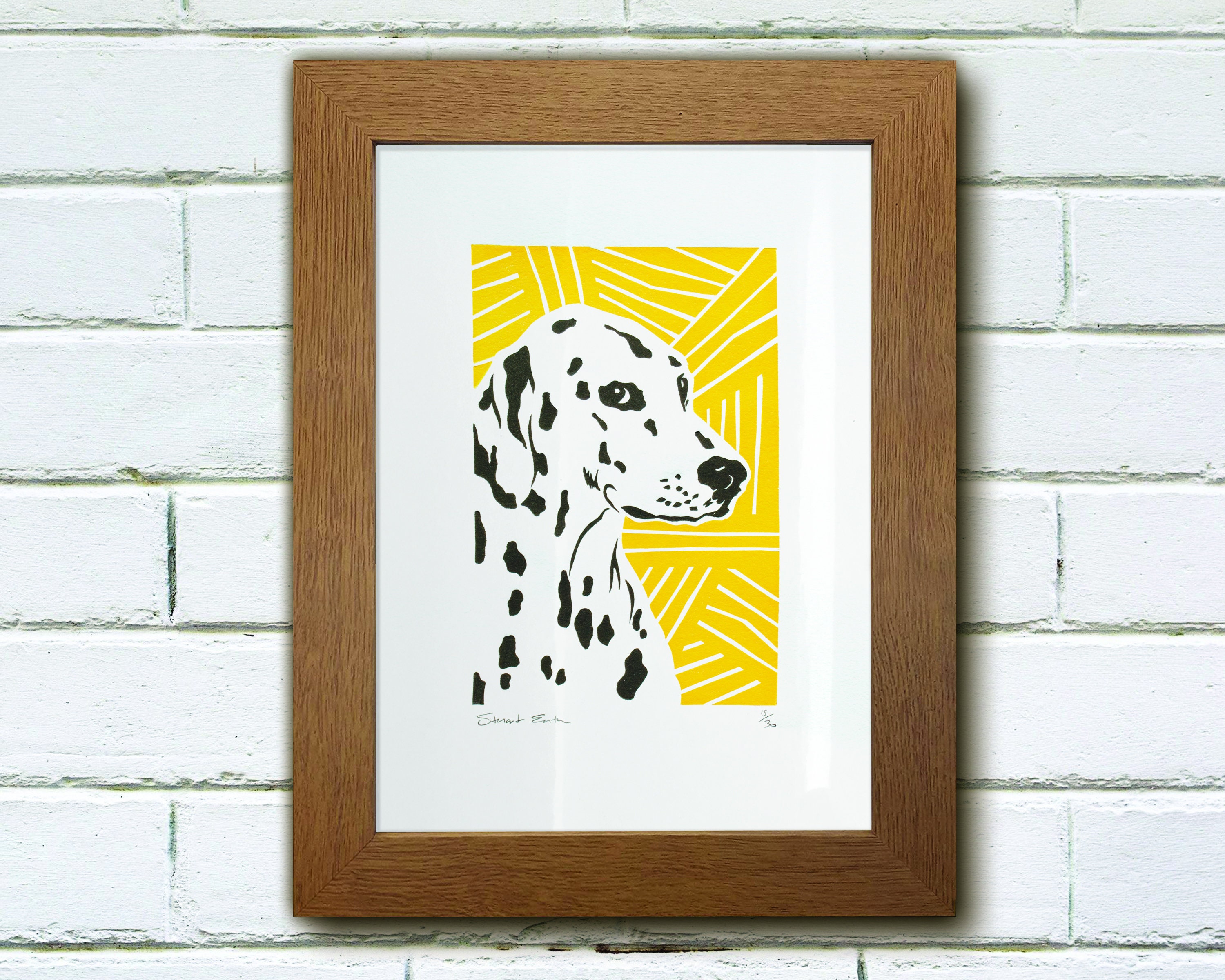 Dalmation Linocut Print, A4 - Etsy
