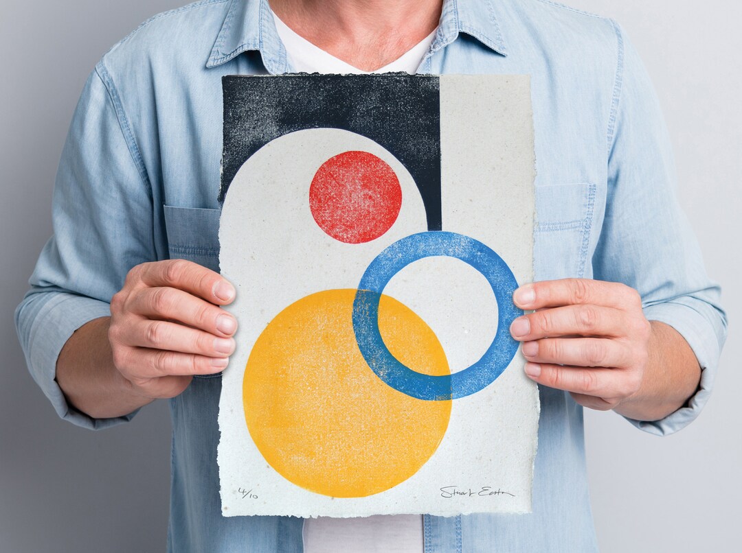 Abstract Circles 1 on Handmade Paper, 210mm X 297mm - Etsy