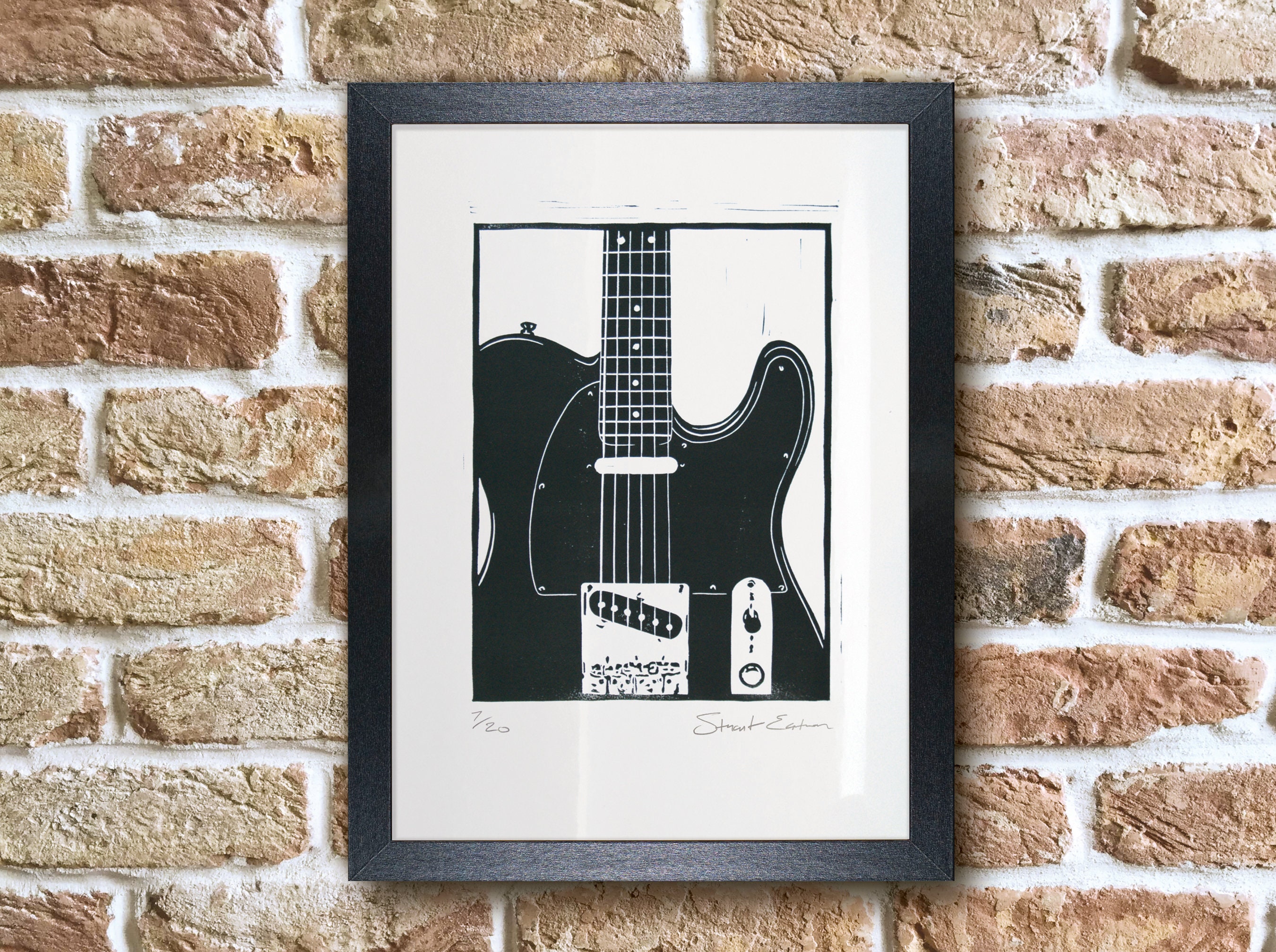 Fender Telecaster Hand Carved Linocut Print A4 - Etsy