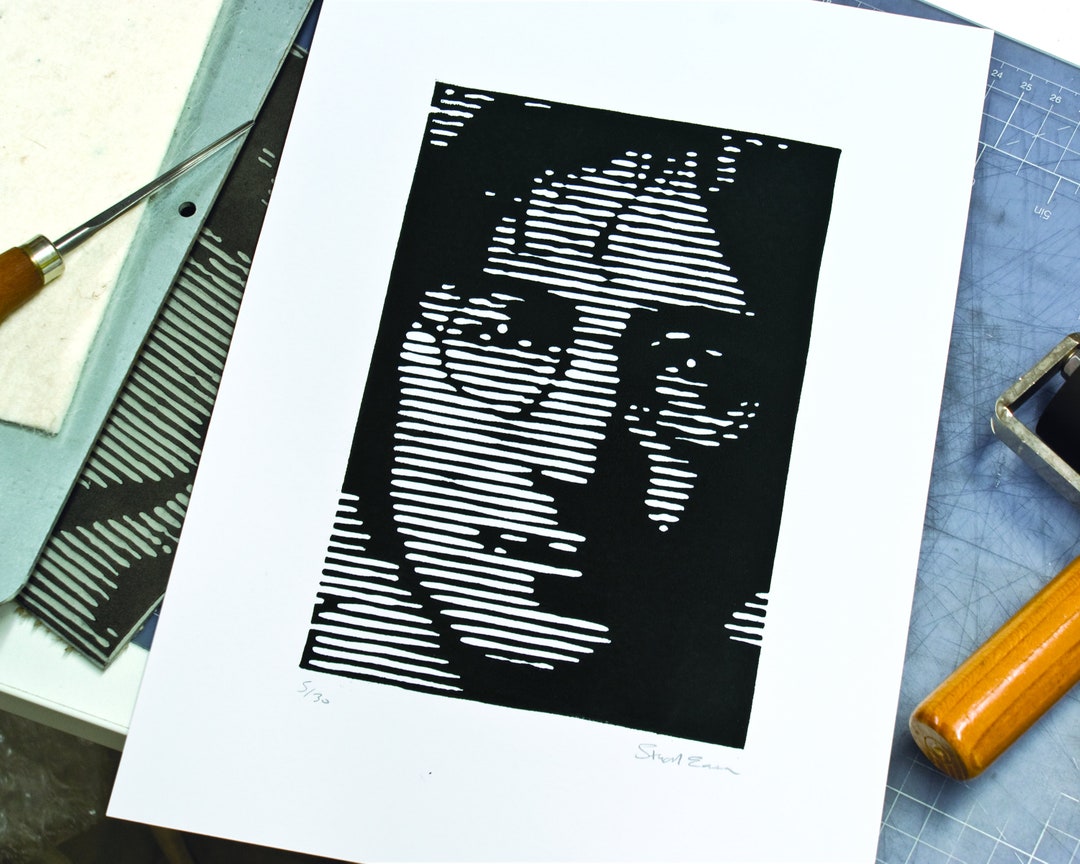 John Lennon Linocut Print, A4 - Etsy