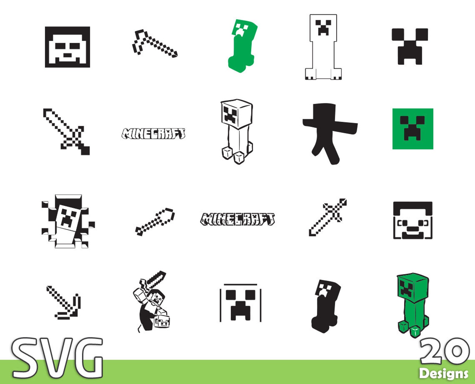 Minecraft svg bundle Creeper SVG bundle gaming svg bundle | Etsy