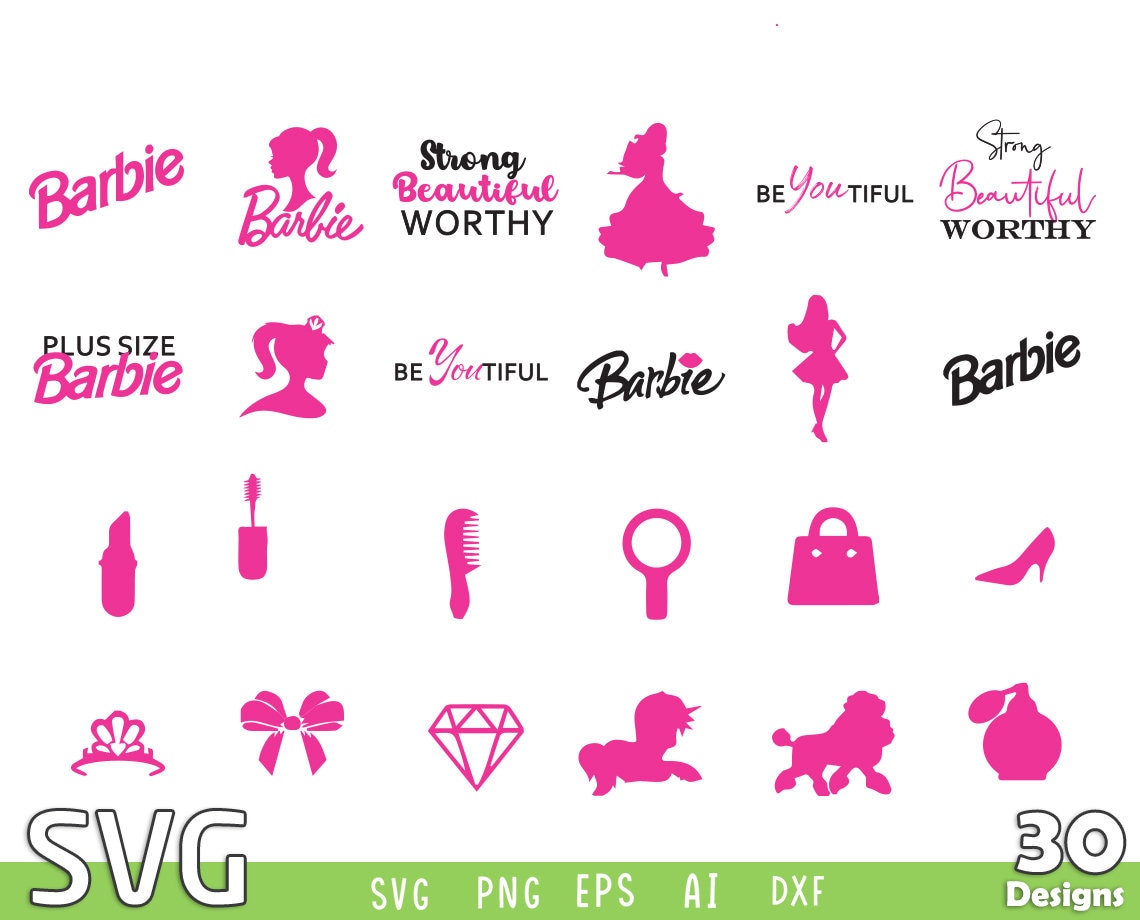 Barbie SVG BUNDLE Logos Barbie designs svg Barbie png | Etsy