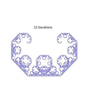 Levy C Curve Fractal Cross Stitch Pattern - Etsy