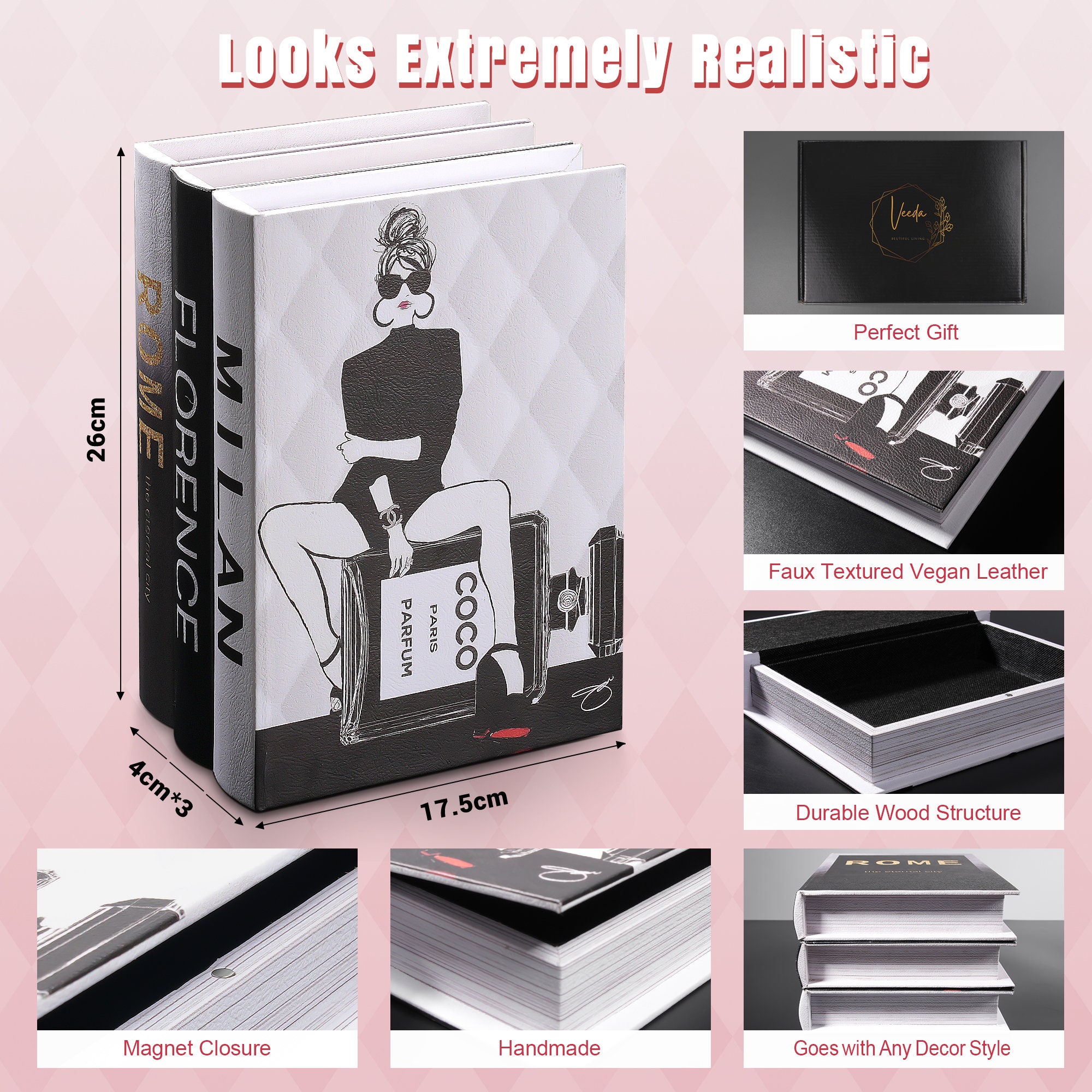 Luxury Faux Fake Coffee Table Book Decor, Modern Openable Book Set ...