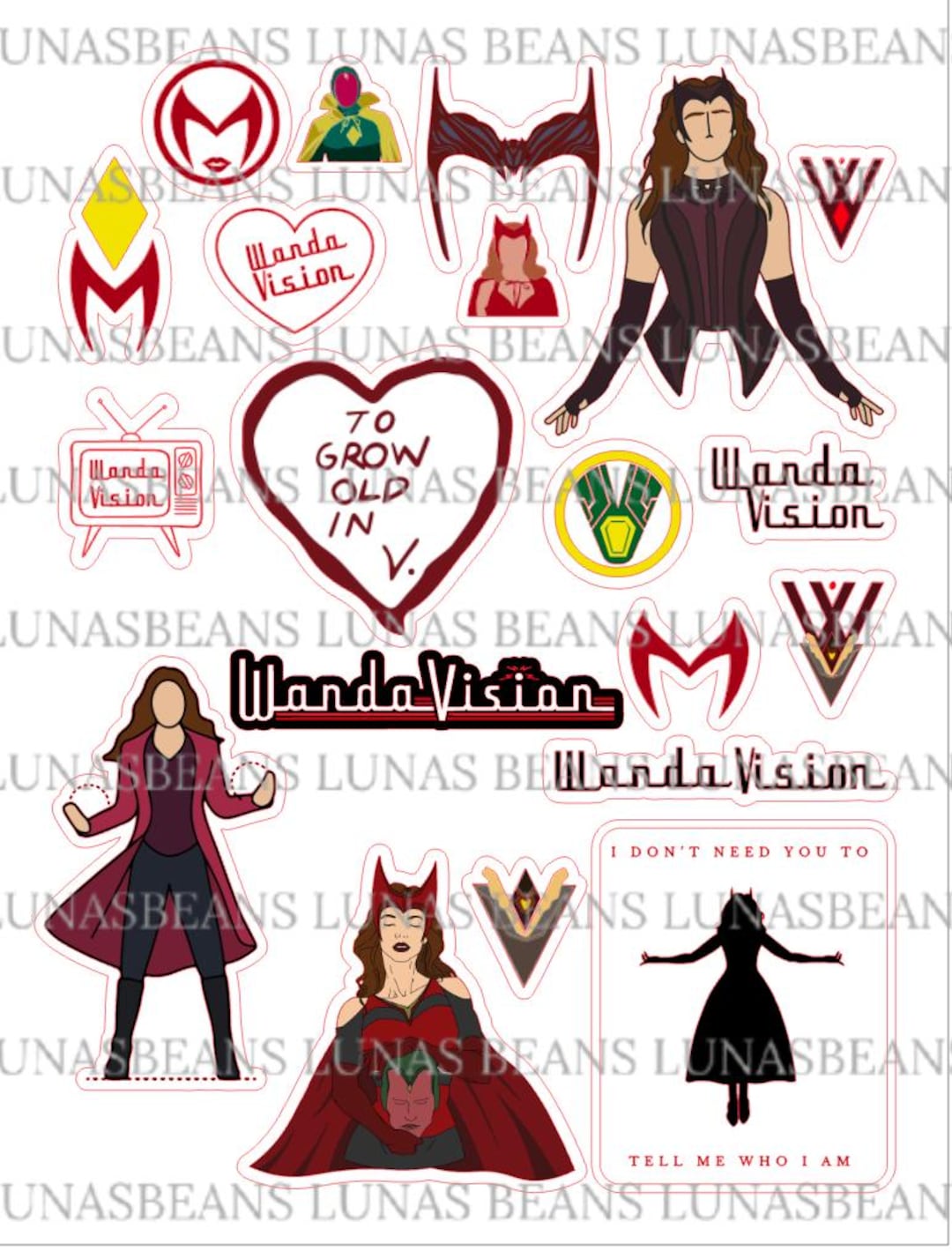 Marvel Wanda Scarlet Witch Vinyl Stickers - Etsy