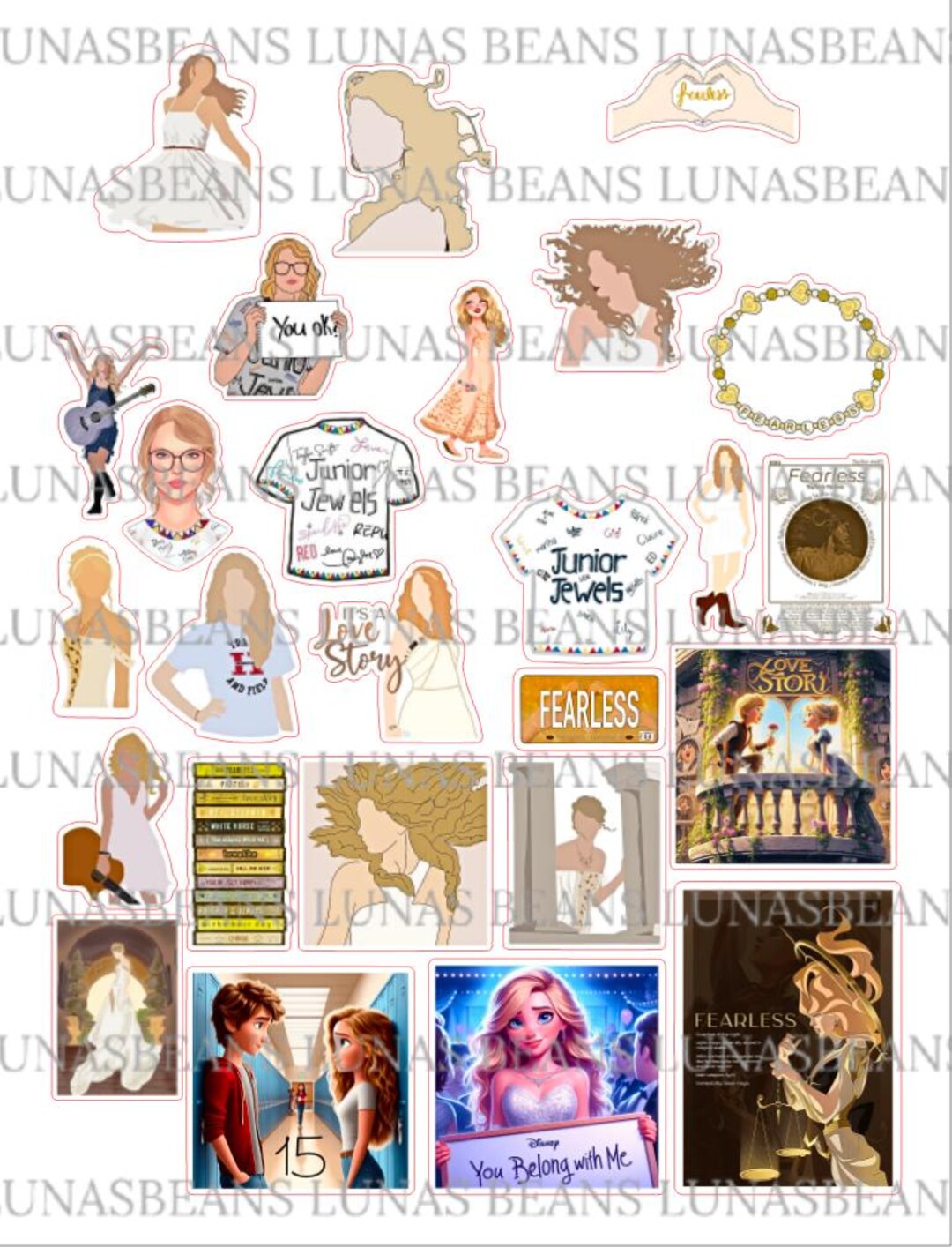 Taylor Swift Fearless Vinyl Stickers - Etsy