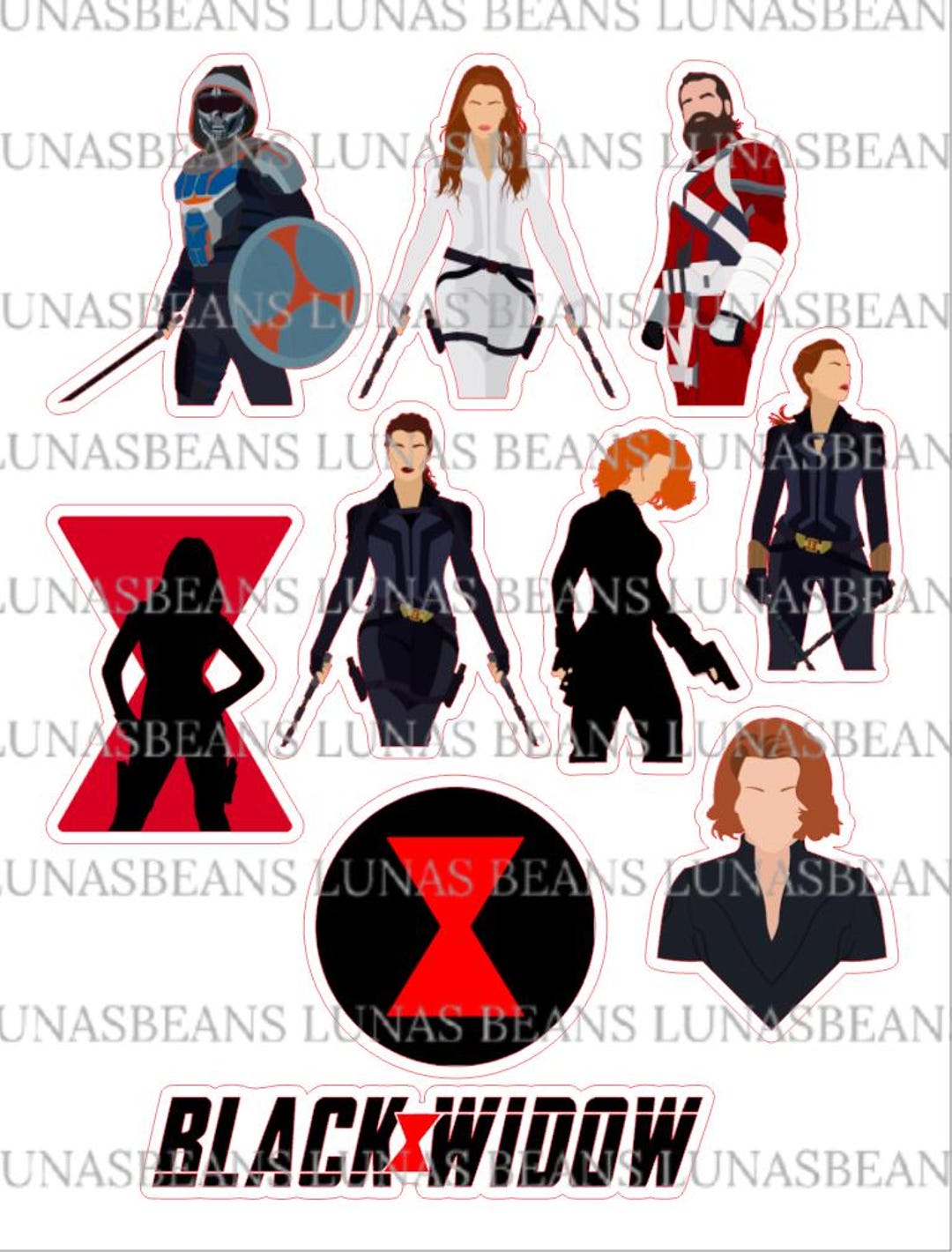 Marvel Black Widow Vinyl Stickers - Etsy