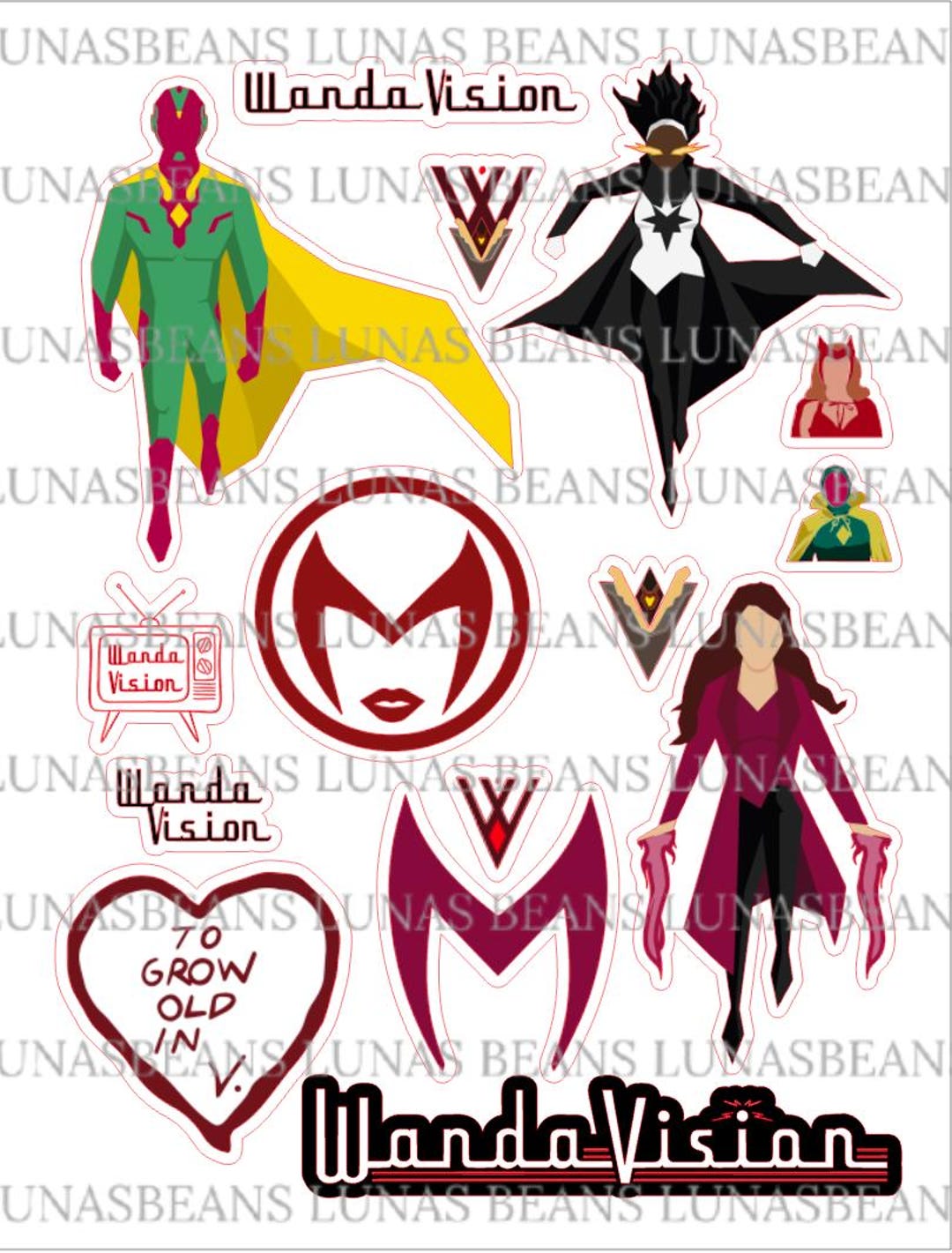 Marvel Wanda Scarlet Witch Vinyl Stickers - Etsy
