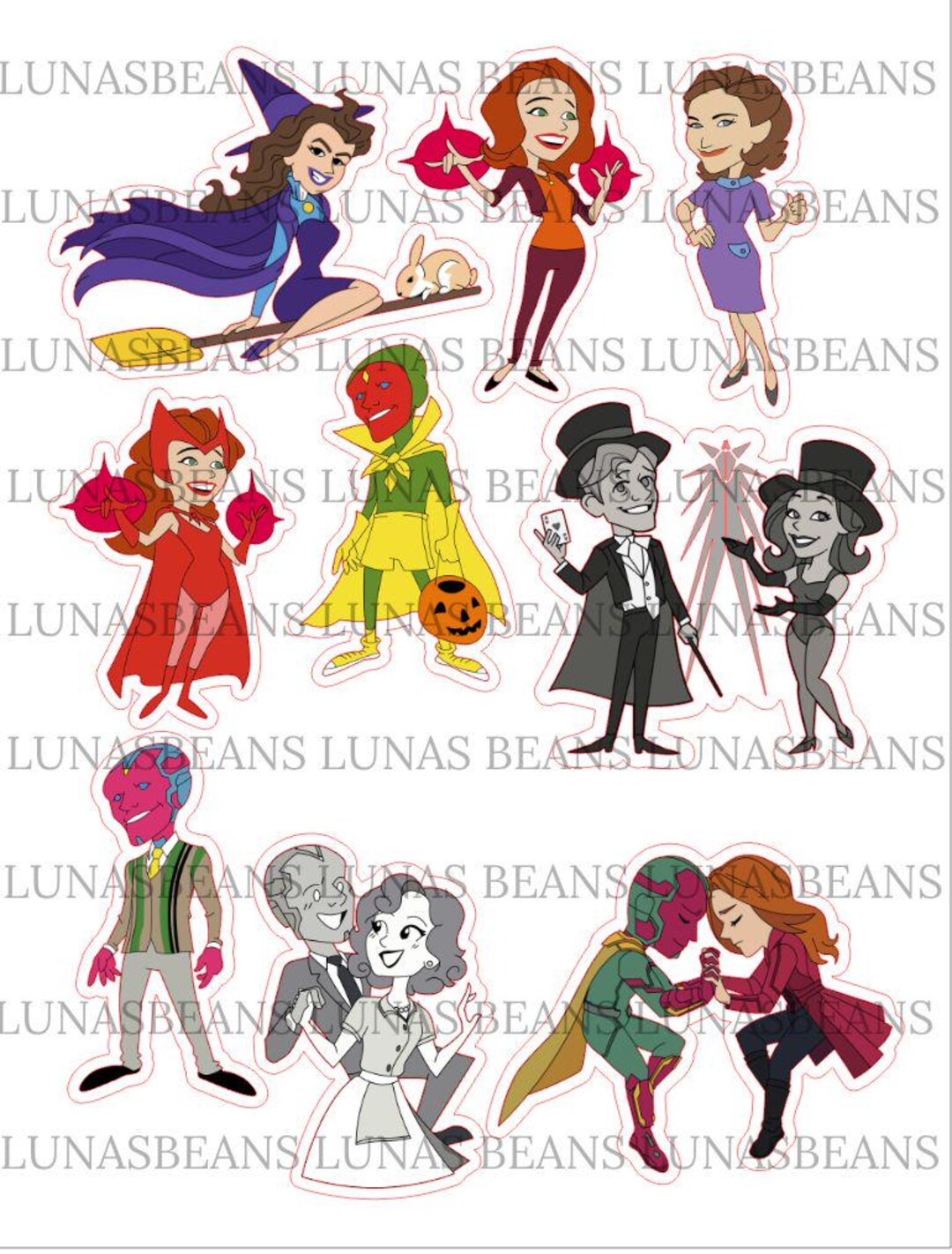 Marvel Wanda Scarlet Witch Vinyl Stickers - Etsy