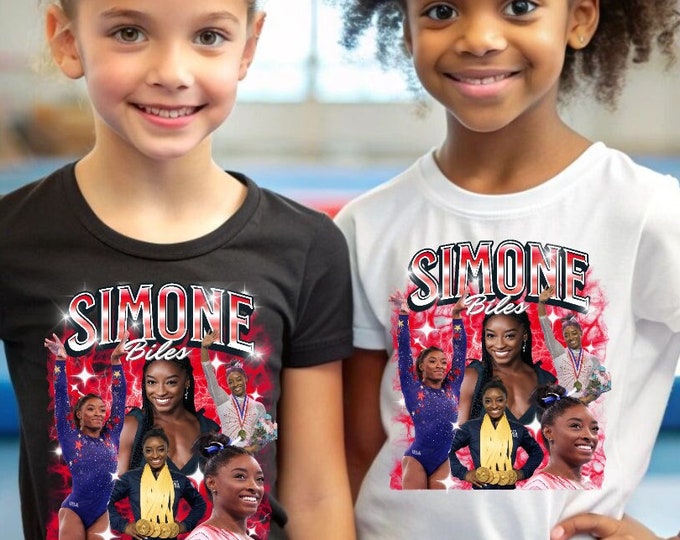 SIMONE BILES Bootleg Style Childrens T-shirt American Gymnastics ...