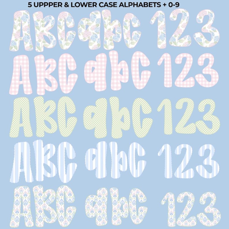 Floral Alphabet PNG: Coquette Preppy Watercolor Font (digital Download ...