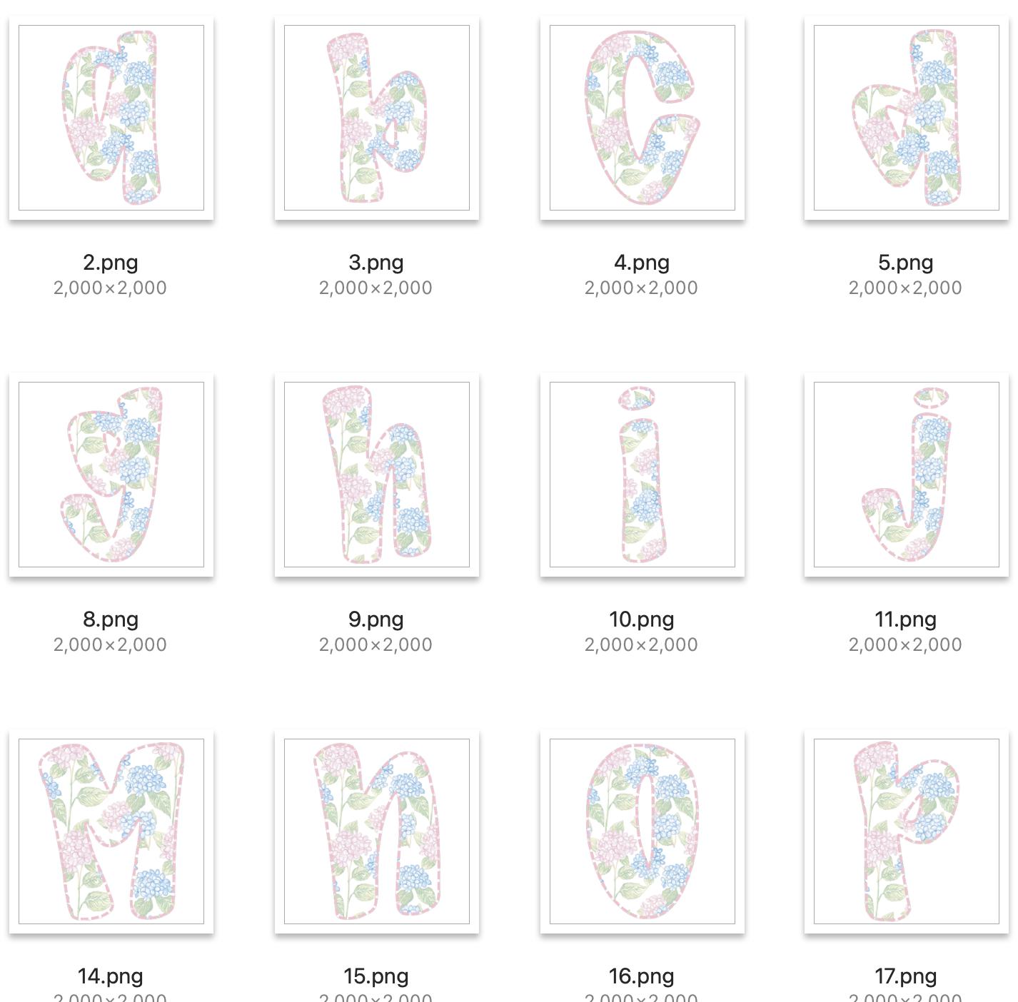 Preppy Grandmillennial Cottage Core Floral Alphabet PNG Clipart ...