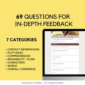Beta Reader Feedback Google Form for Writers | Improve Pacing, Plot ...