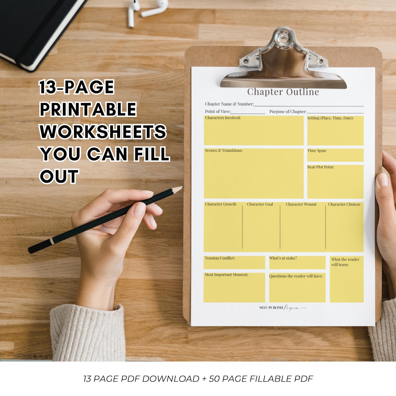 Chapter Outline Template, Writing Worksheet, Novel Outline, Scene ...