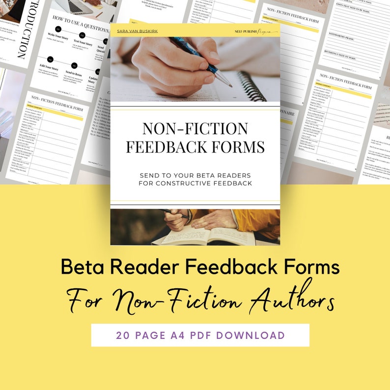 Non-fiction Feedback Form to Give to Your Beta Readers - Etsy