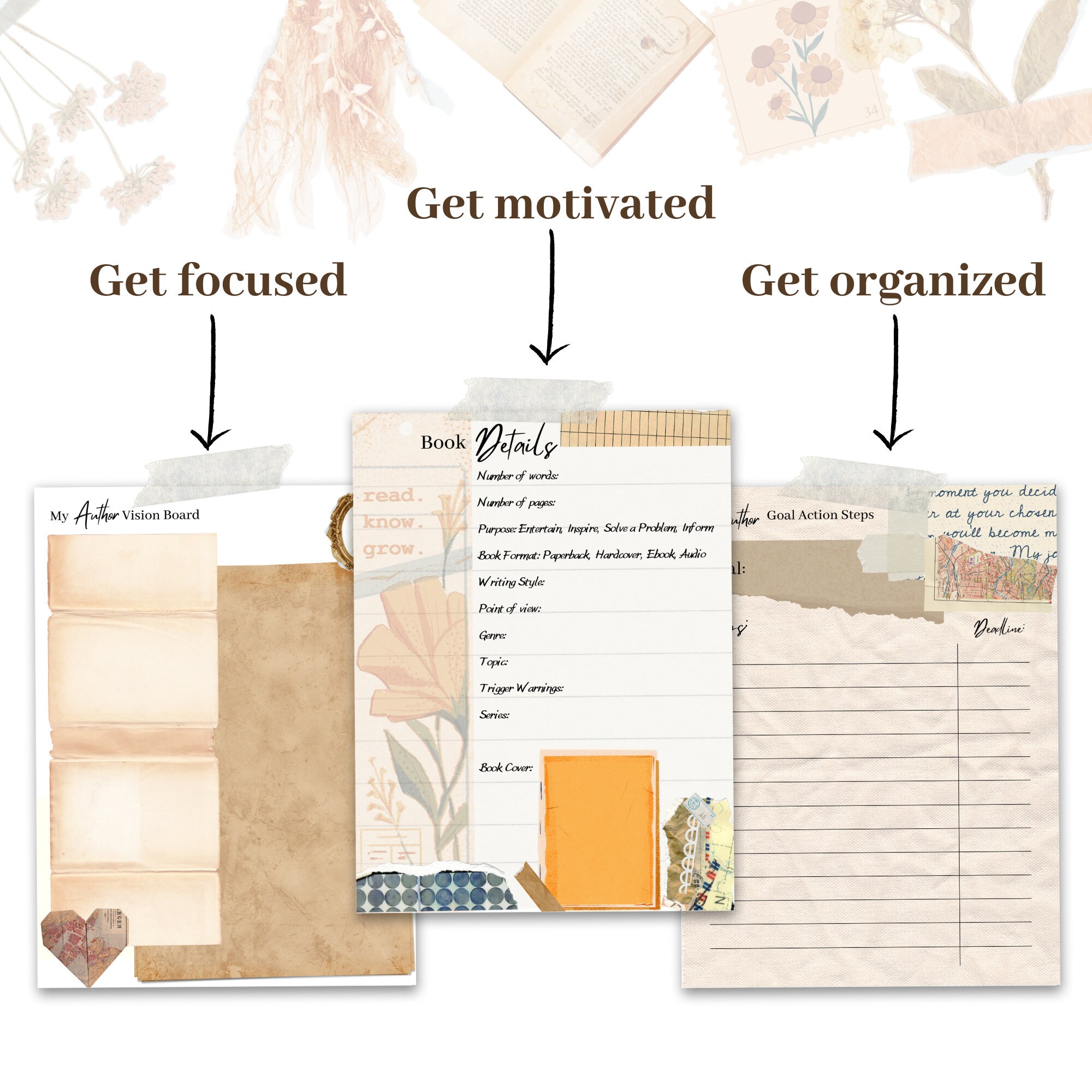 Printable Author Vision Board PDF | Get Focused and Motivated to Write ...