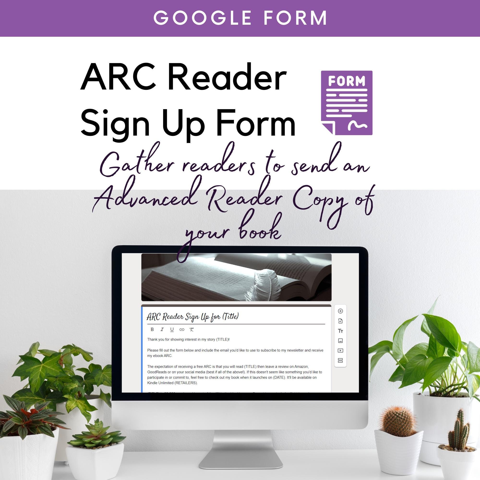 Advanced Reader Copy Google Form | Writing, Reading, Author, Self ...