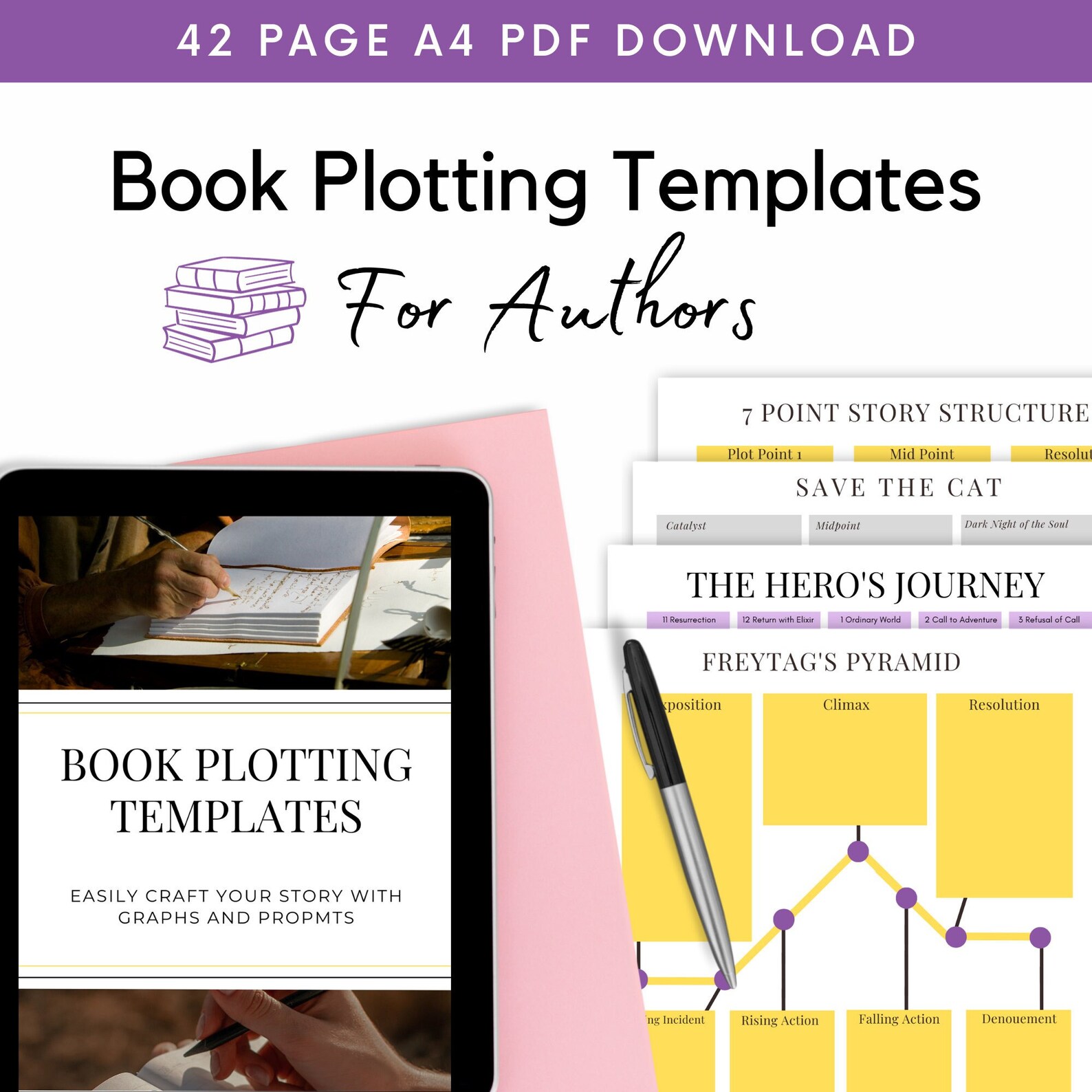 Book Plot Templates Plotting Bundle Chapter Scenes Save the Cat 7 Point ...