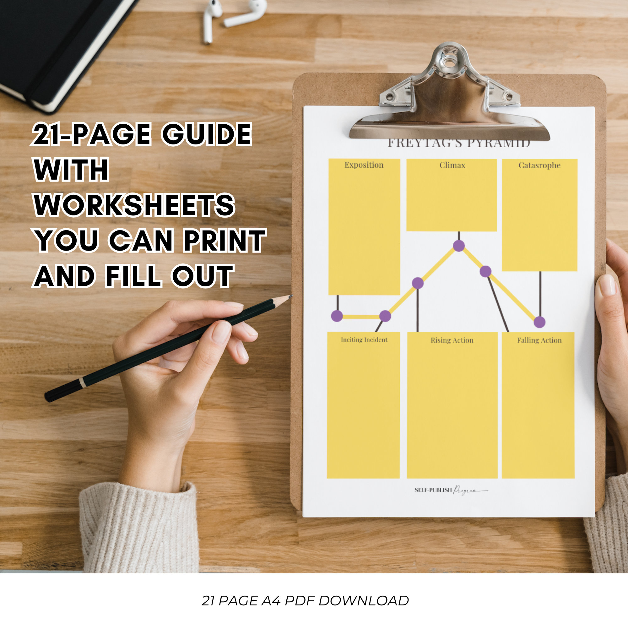 Frytag's Pyramid Plot Template | Writing | Book | Story | Structure ...