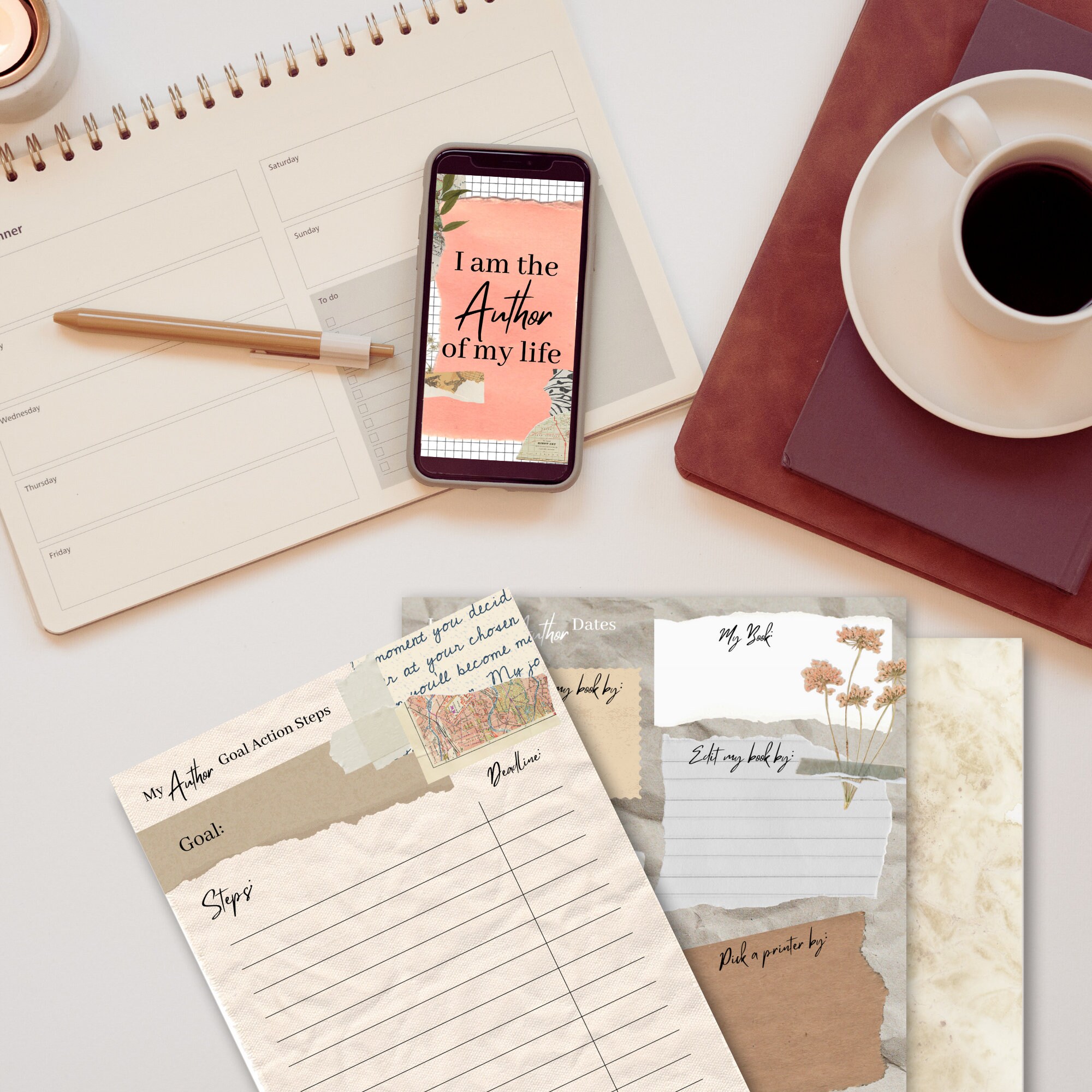 Printable Author Vision Board PDF | Get Focused and Motivated to Write ...