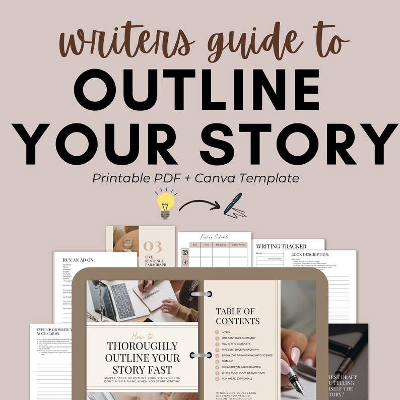 Outline Your Story Writing Organizer Book Writing Writer - Etsy