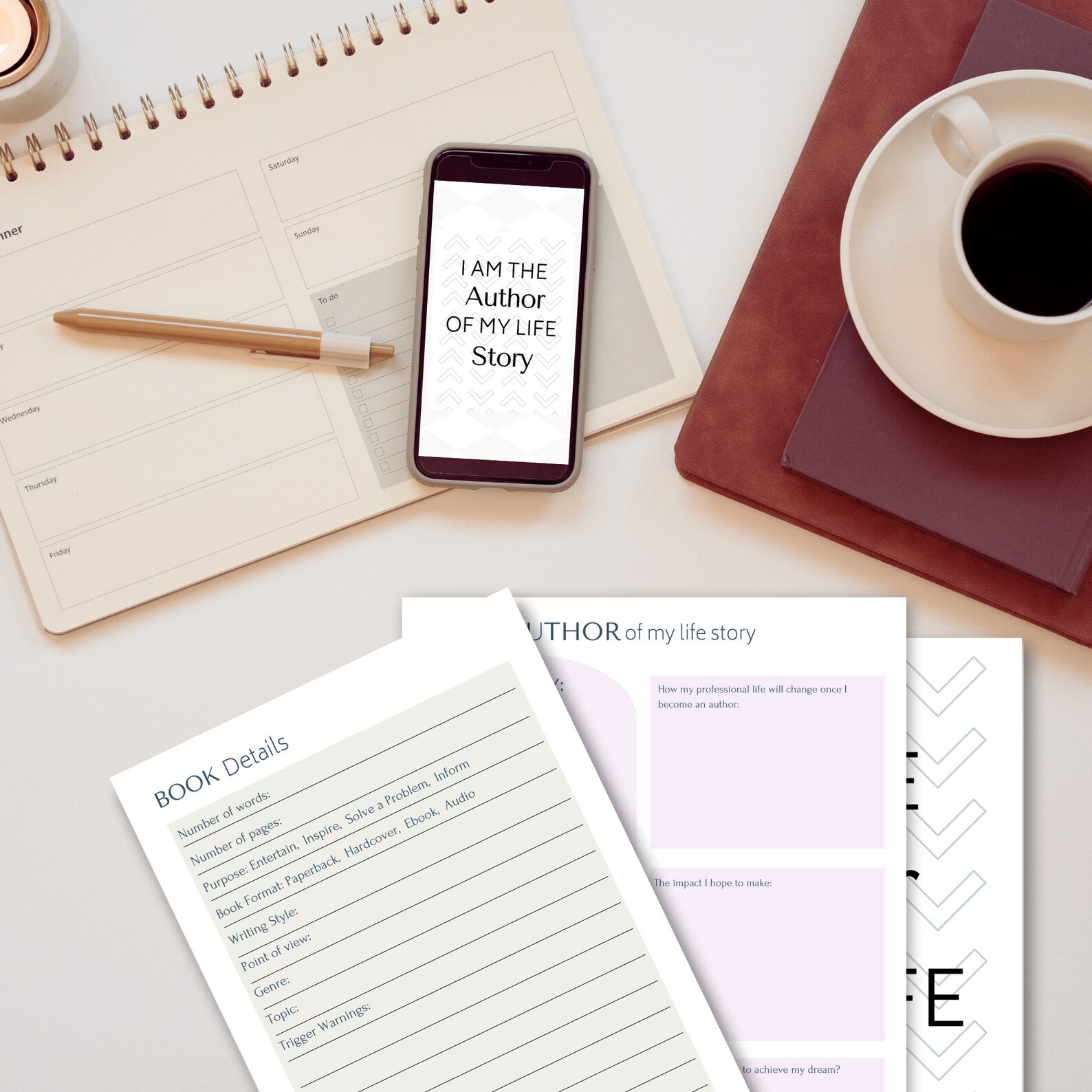 Printable Author Vision Board PDF | Get Focused and Motivated to Write ...