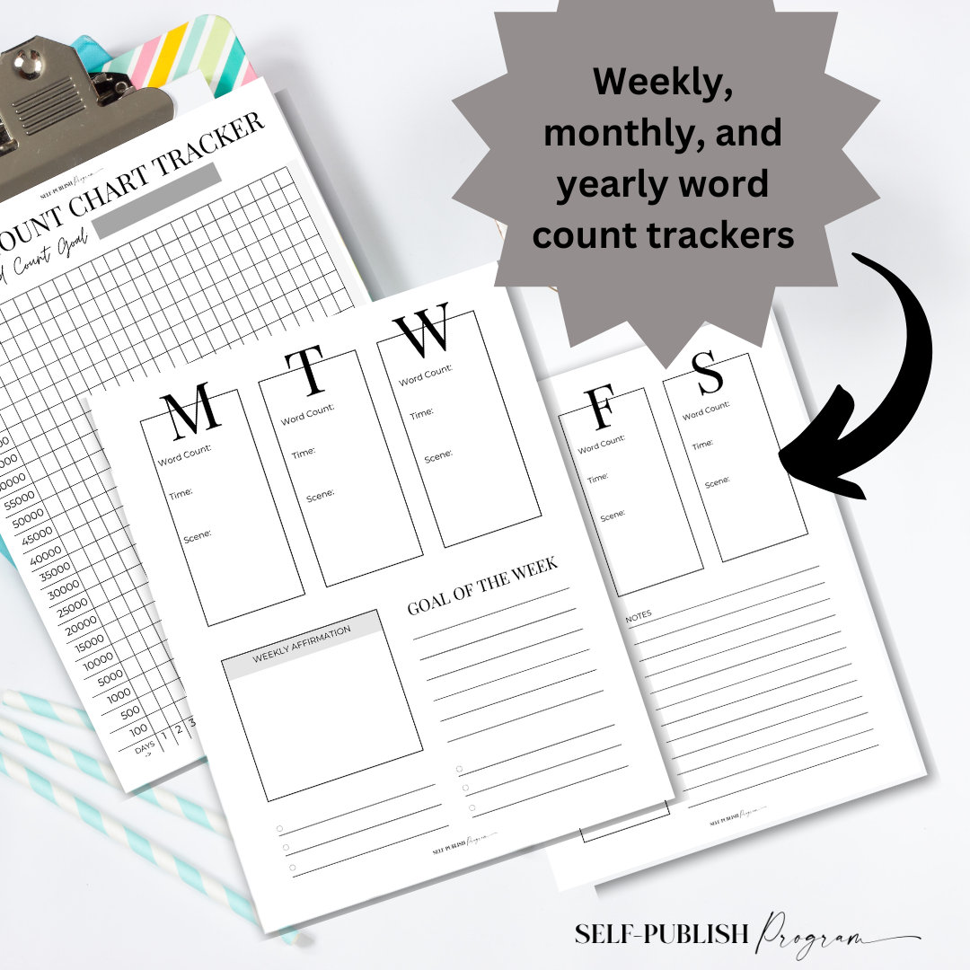 Daily, Monthly, Yearly Word Count Writing Tracker for Writers / Letter ...