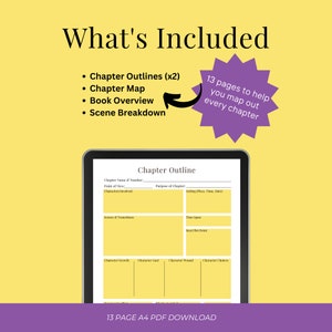 Chapter Outline Template, Writing Worksheet, Novel Outline, Scene ...