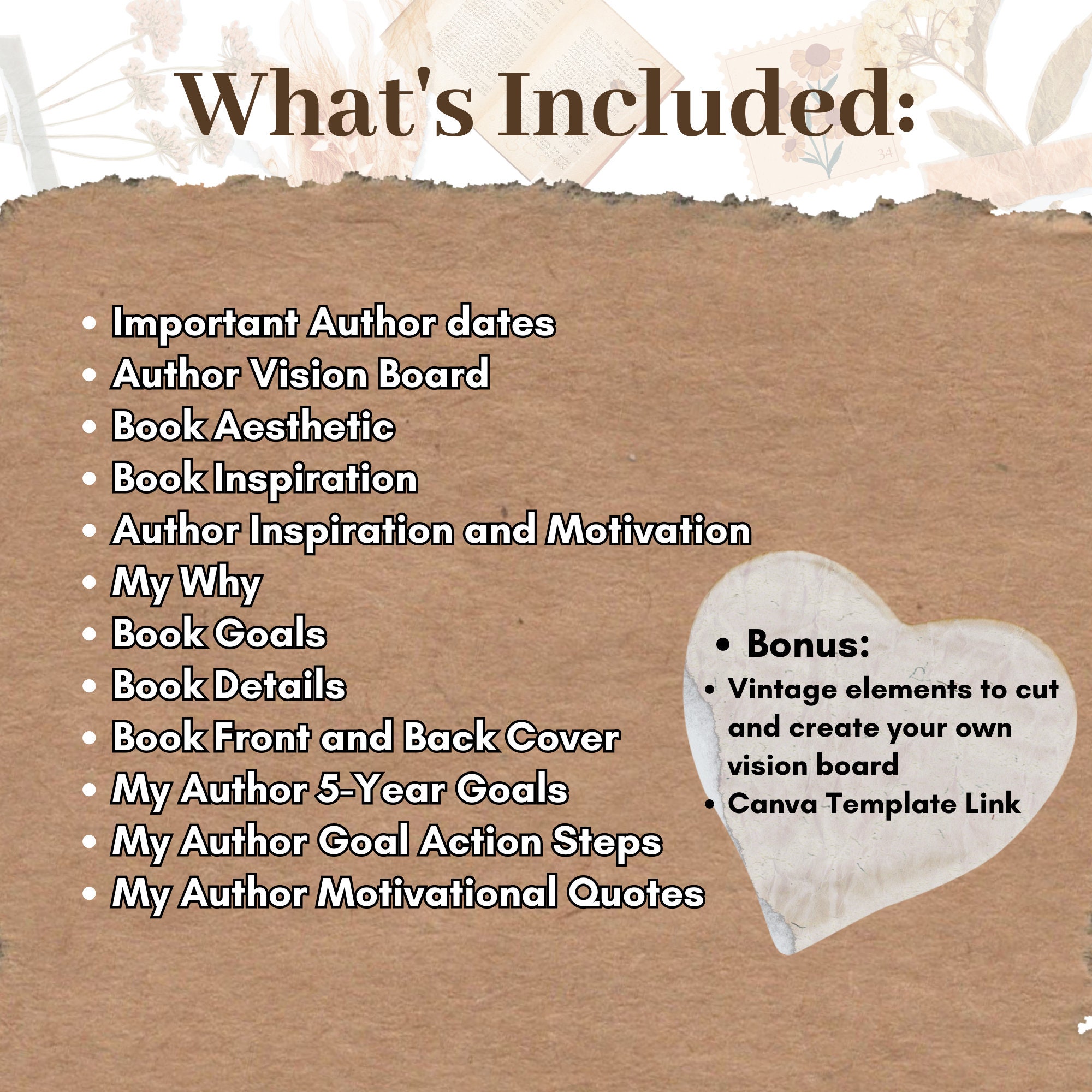 Printable Author Vision Board PDF | Get Focused and Motivated to Write ...