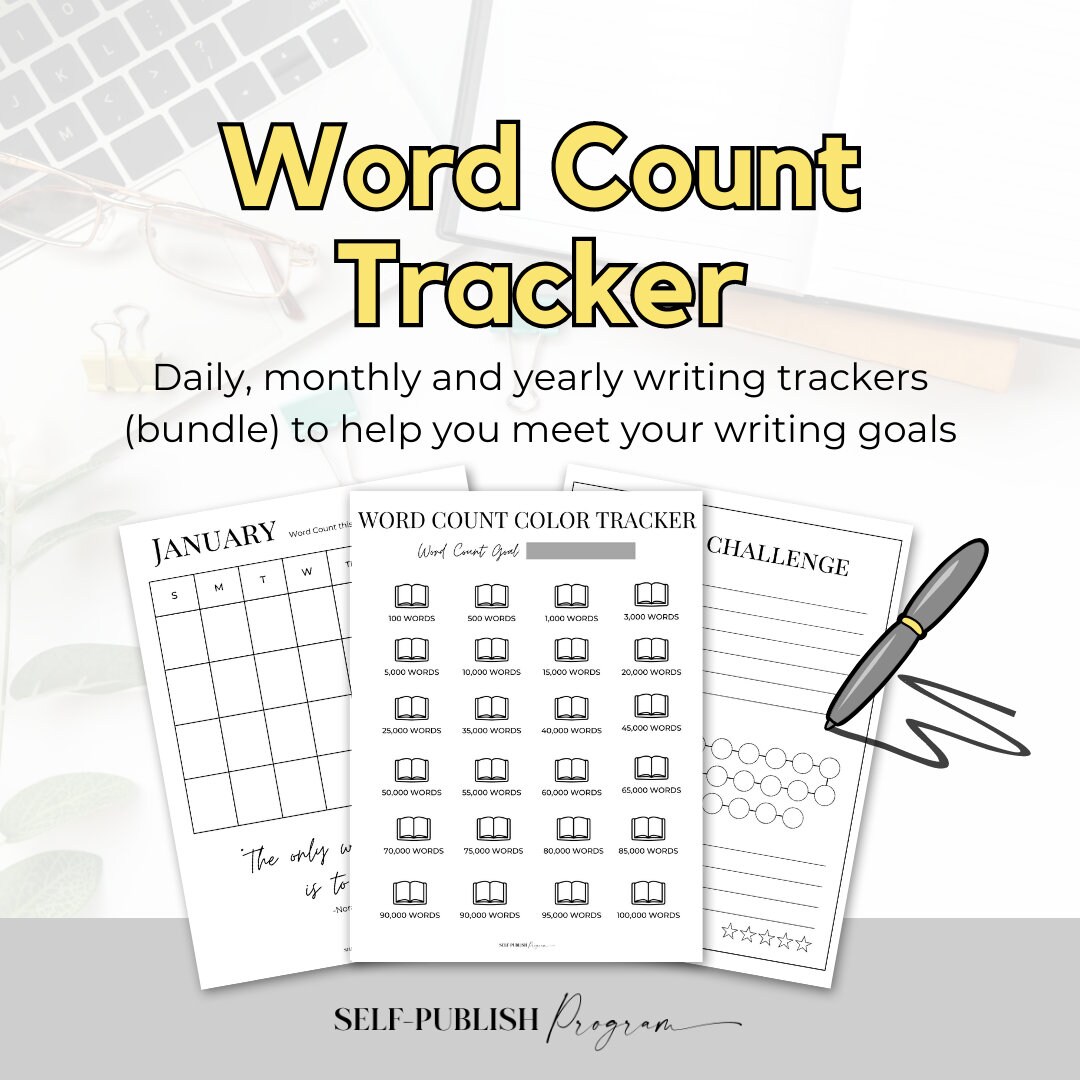 Daily Monthly Yearly Word Count Writing Tracker for Writers - Etsy