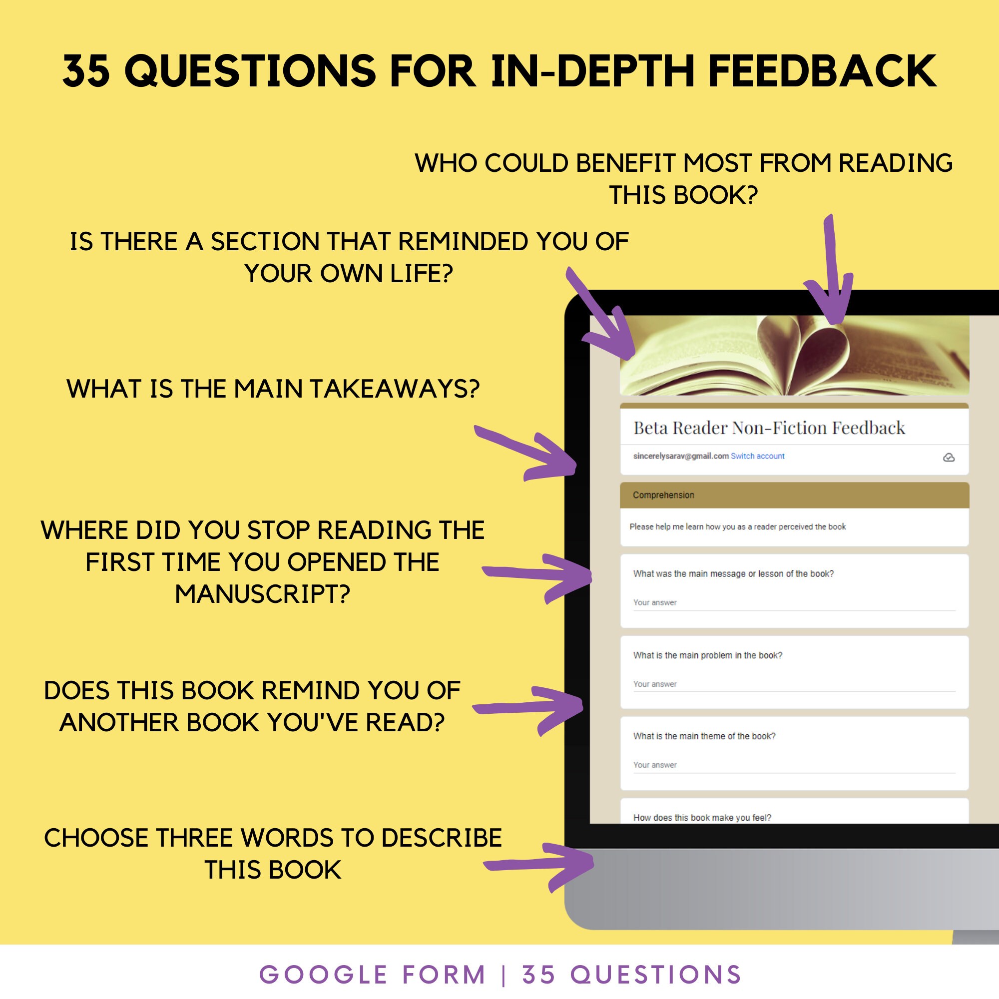 Beta Reader Feedback Google Form for Writers | Non-fiction Improve ...